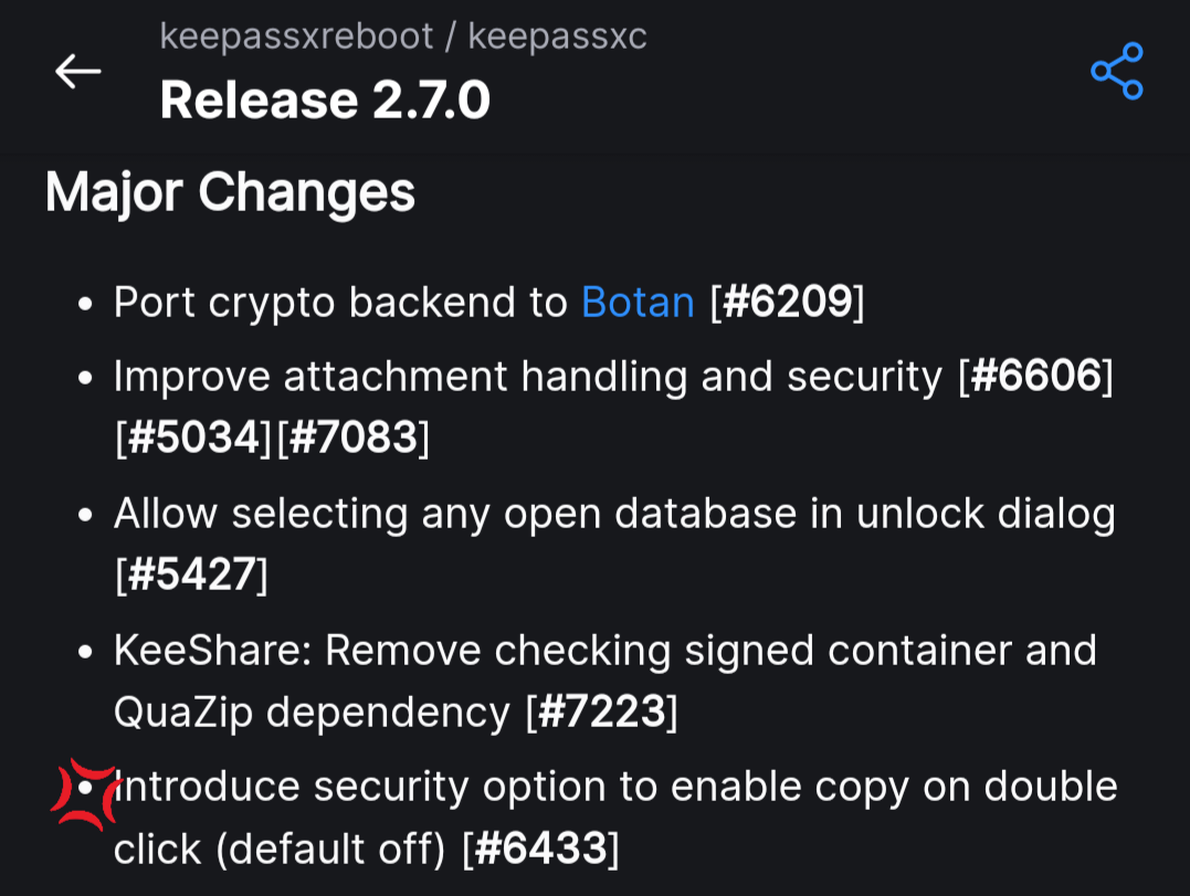 Double click on username and password fields does not copy the content to clipboard anymore ...