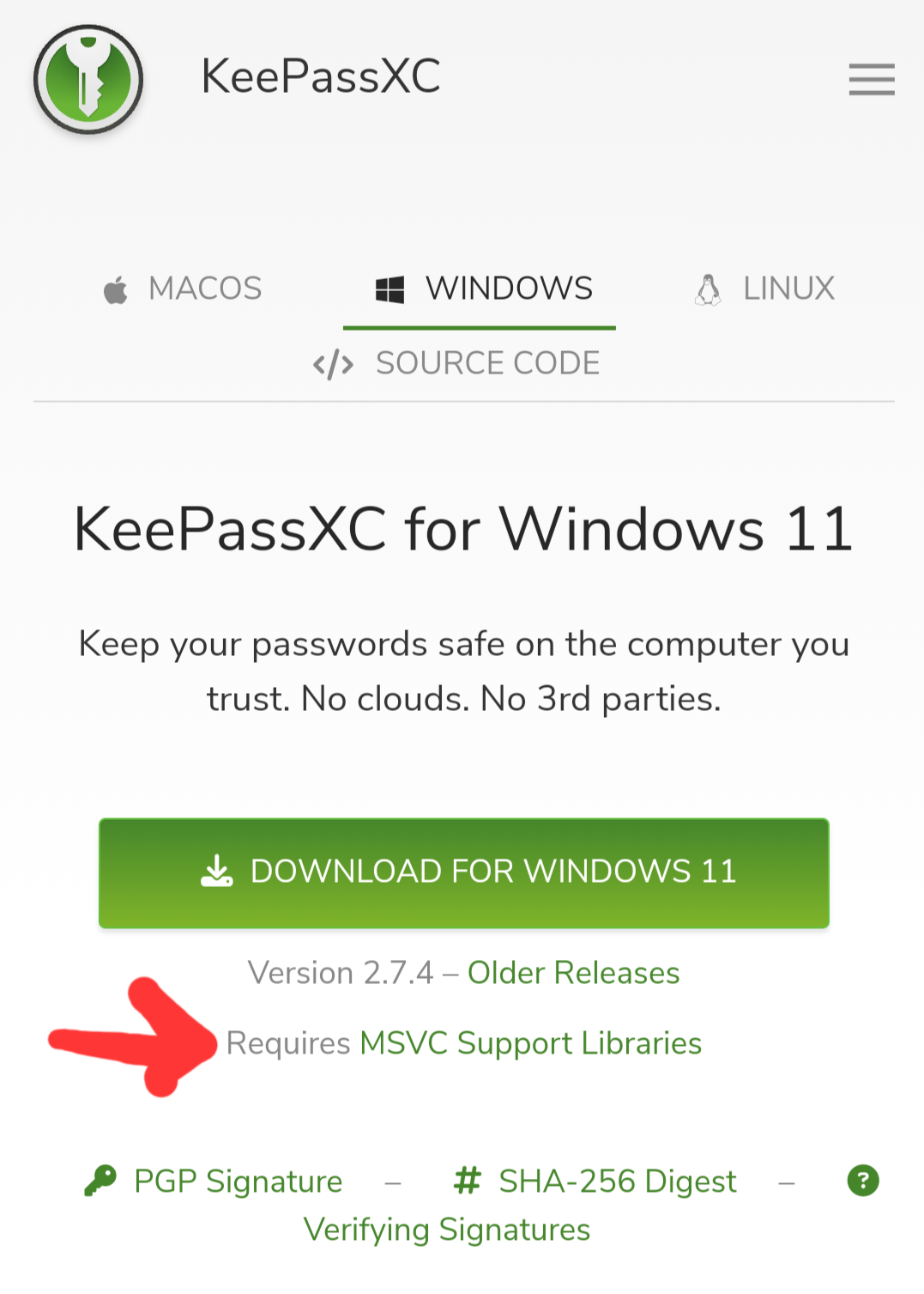 Keepassxc download for windows 11 is still missing the MSCV runtime · Issue #9345 ...