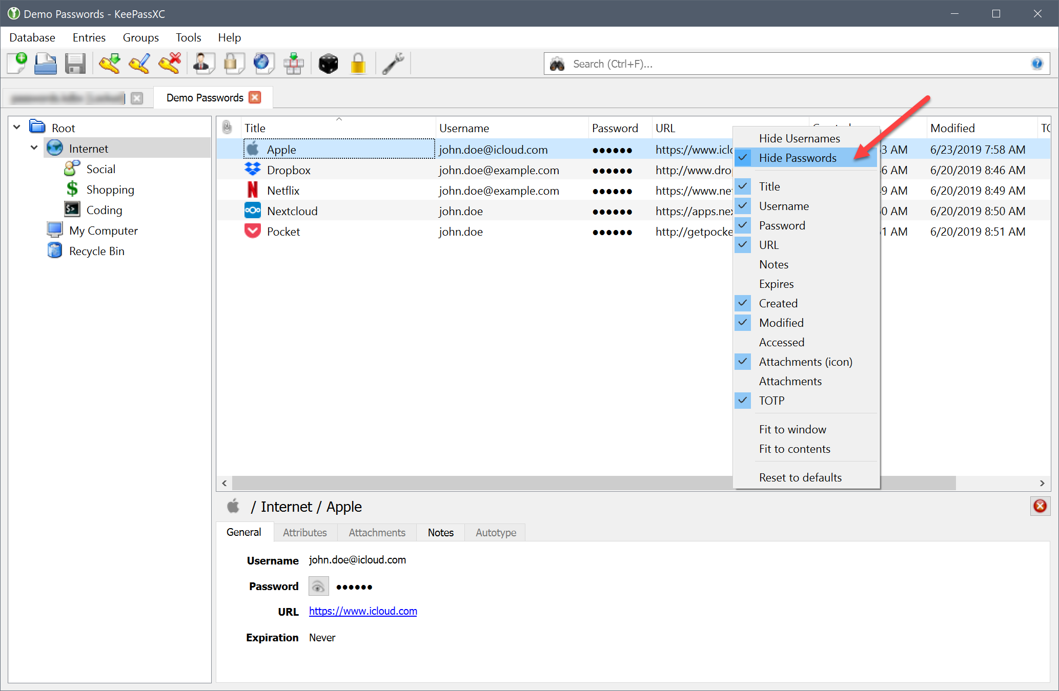 All passwords are visible in the database · Issue #3452 · keepassxreboot/keepassxc · GitHub