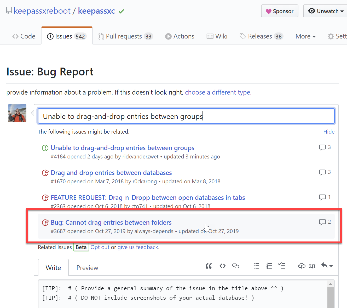 Unable to drag-and-drop entries between groups · Issue #4184 ...