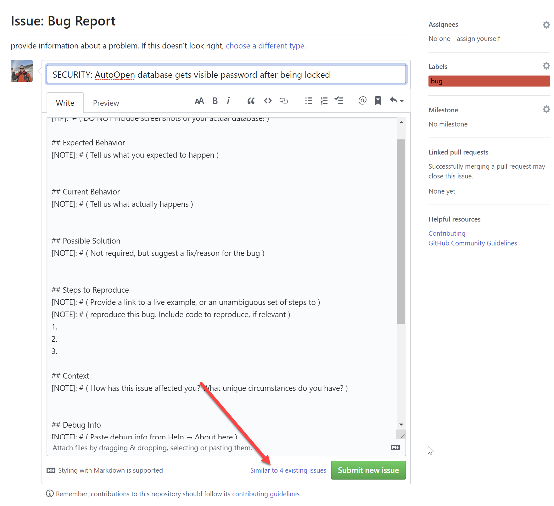 SECURITY: AutoOpen database gets visible password after being locked · Issue #4439 ...