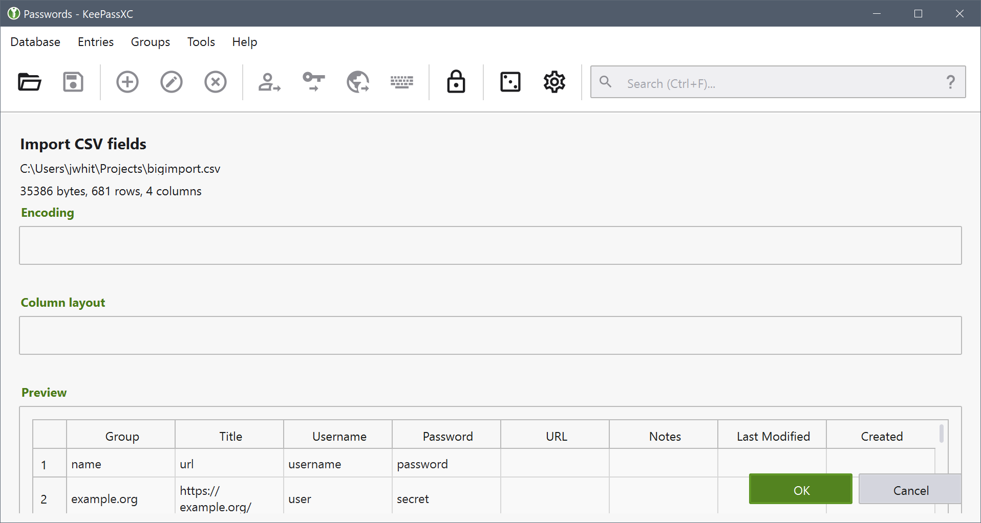 Fix layout of CSV Import Widget by droidmonkey · Pull Request #4892 · keepassxreboot/keepassxc ...