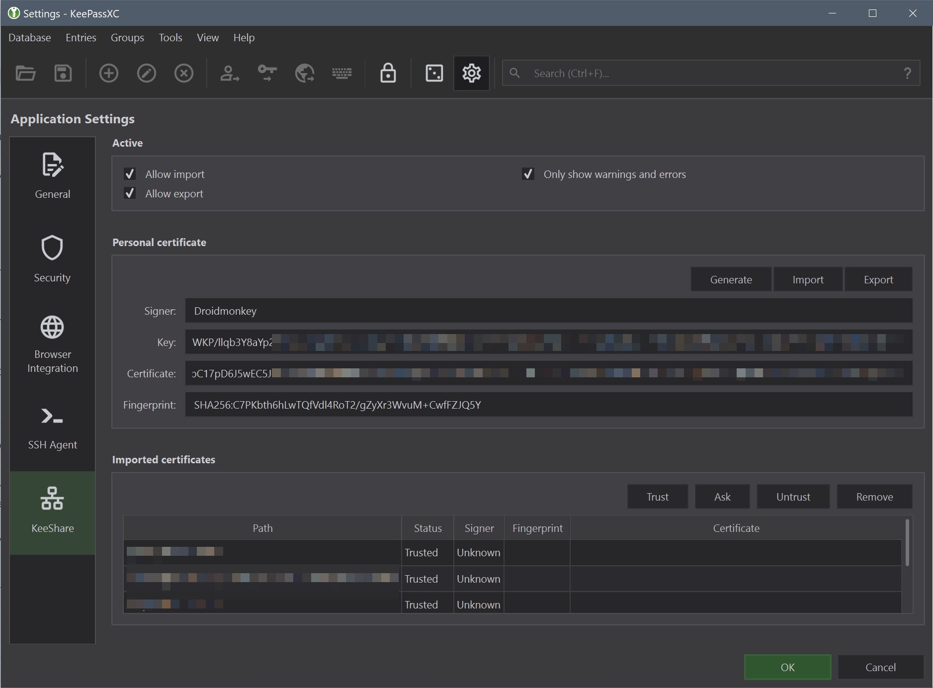 Explain KeeShare protocol in Docs · Issue #5574 · keepassxreboot/keepassxc · GitHub