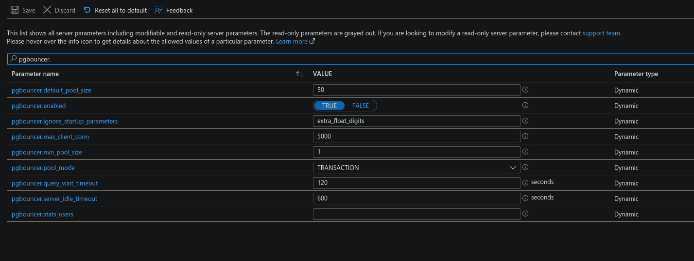 Can T Set Postgresql Flexible Server Pgbouncer Client Tls Sslmode Parameter Statuscode 500