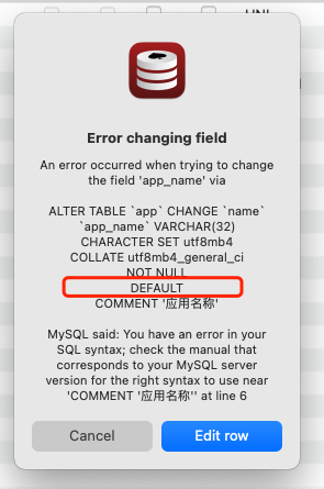bug: Error changing field · Issue #1397 · Sequel-Ace/Sequel-Ace · GitHub