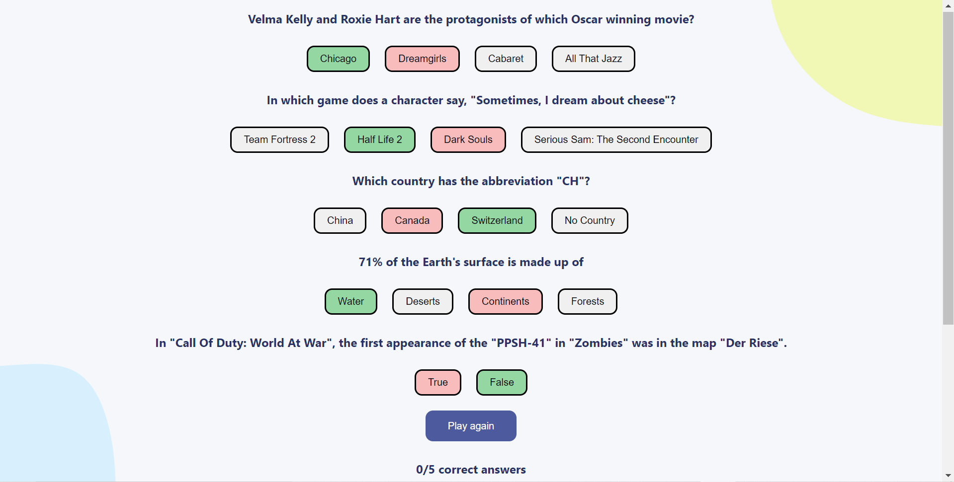 GitHub - MagnusFuruhaug/QuizReact: Quiz app built using react