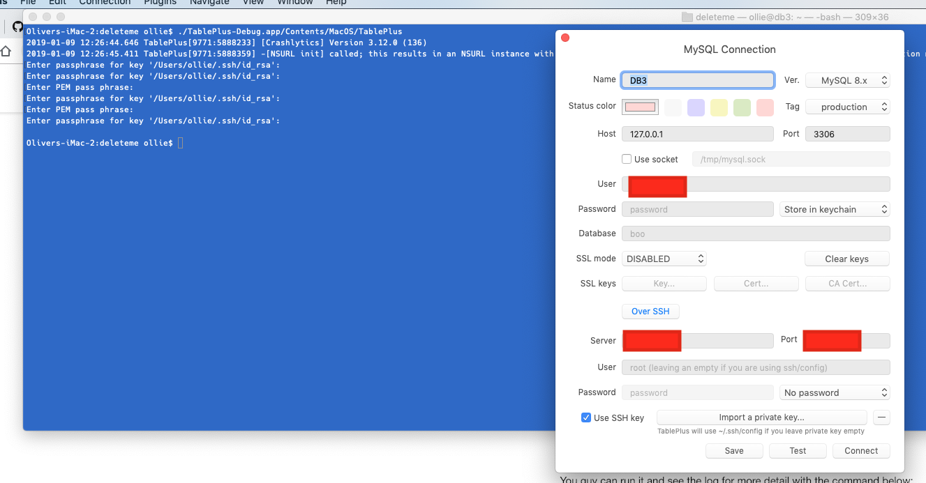 ssh keyphrase and PEM keys not supported · Issue #880 · TablePlus/TablePlus · GitHub
