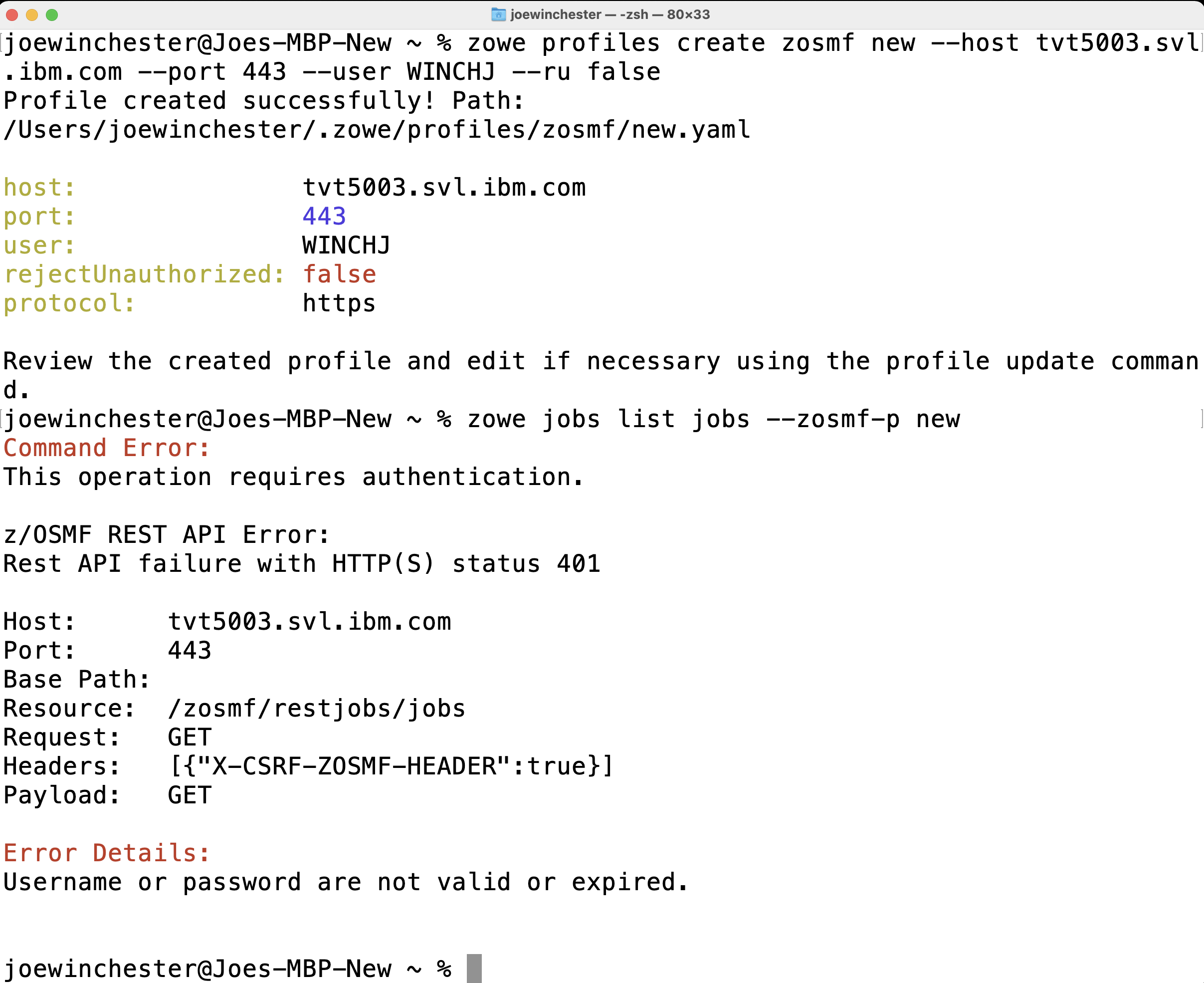 Using `ZOWE_OPT_PASSWORD="PROMPT*"` hides the password but it then echos out after creating a ...