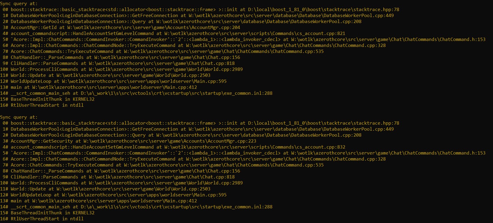 New warning on worldserver · Issue #16811 · azerothcore/azerothcore-wotlk · GitHub