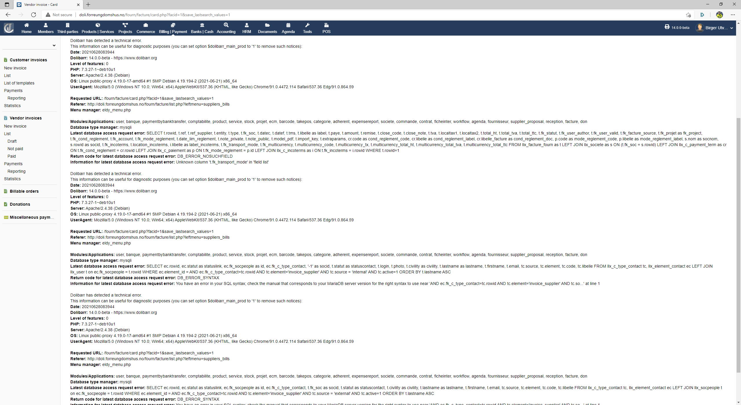 Bug: Vendor Invoice can't open invoices from list or after creating new · Issue #18039 ...