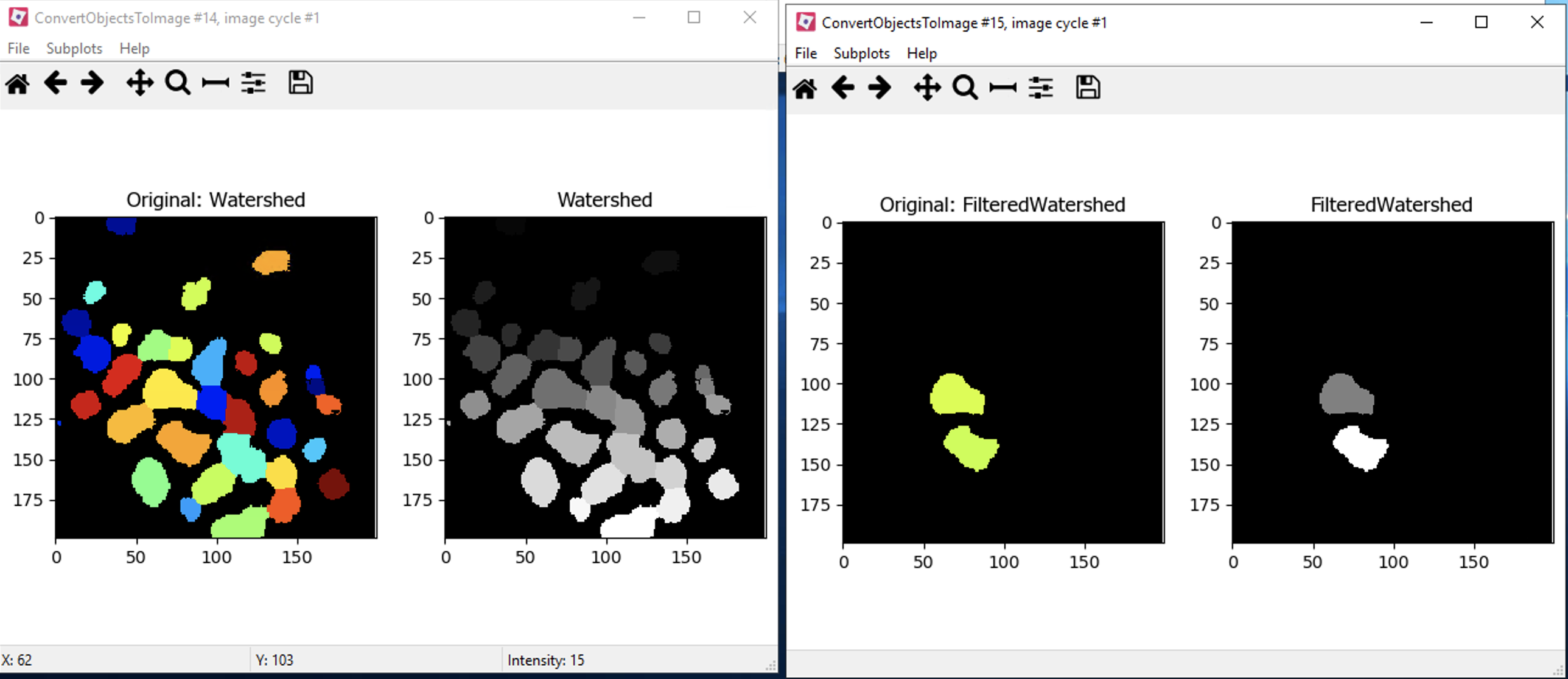 In FilterObjects Relabel additional object set just matches object numbers in the filtered set ...