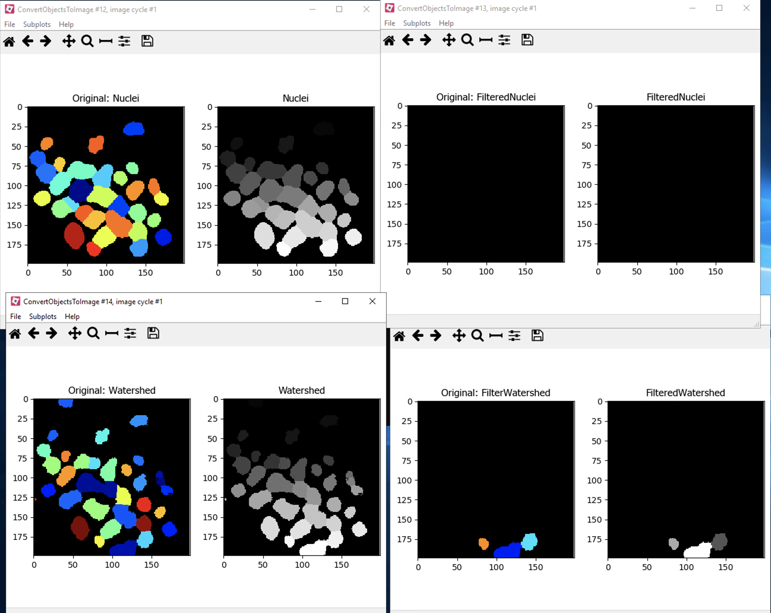 In FilterObjects Relabel additional object set just matches object numbers in the filtered set ...