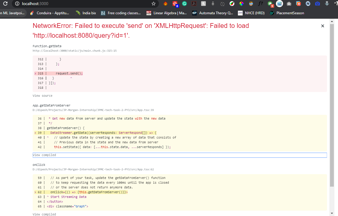 Following error occur while clicking on "Start Streaming Data" · Issue #163 · insidesherpa/JPMC ...