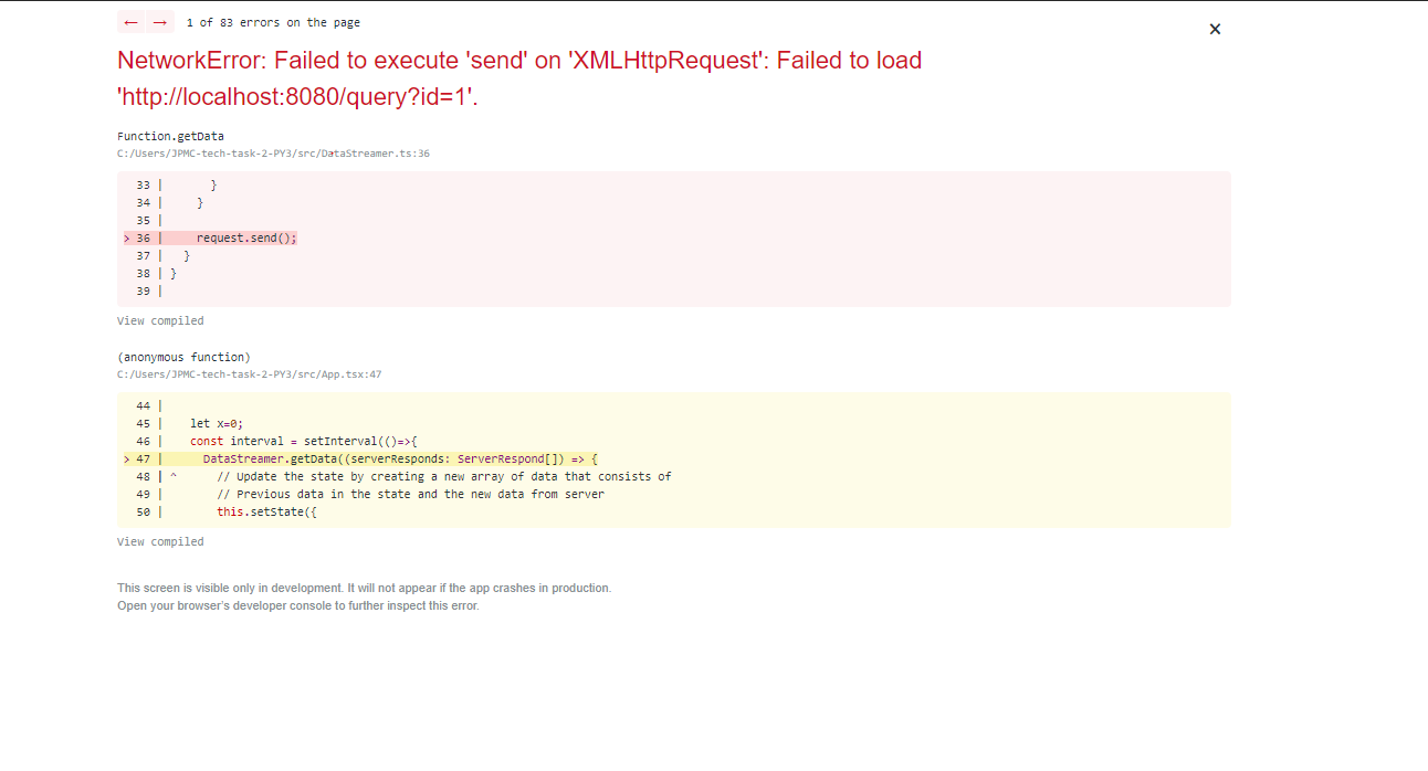 Following error occur while clicking on "Start Streaming Data" · Issue #163 · insidesherpa/JPMC ...