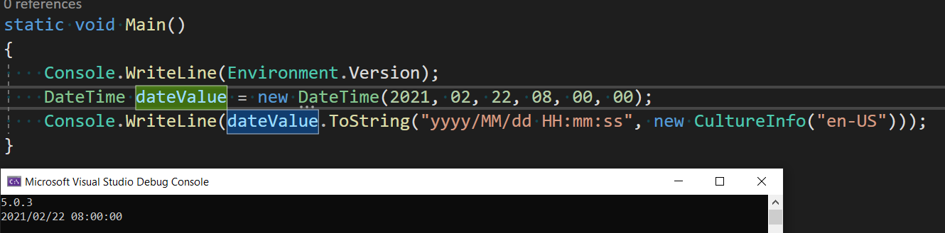 A bug in 'DateTime.ToString(String)' appeared in v5.0.3 · Issue #48656 · dotnet/runtime · GitHub