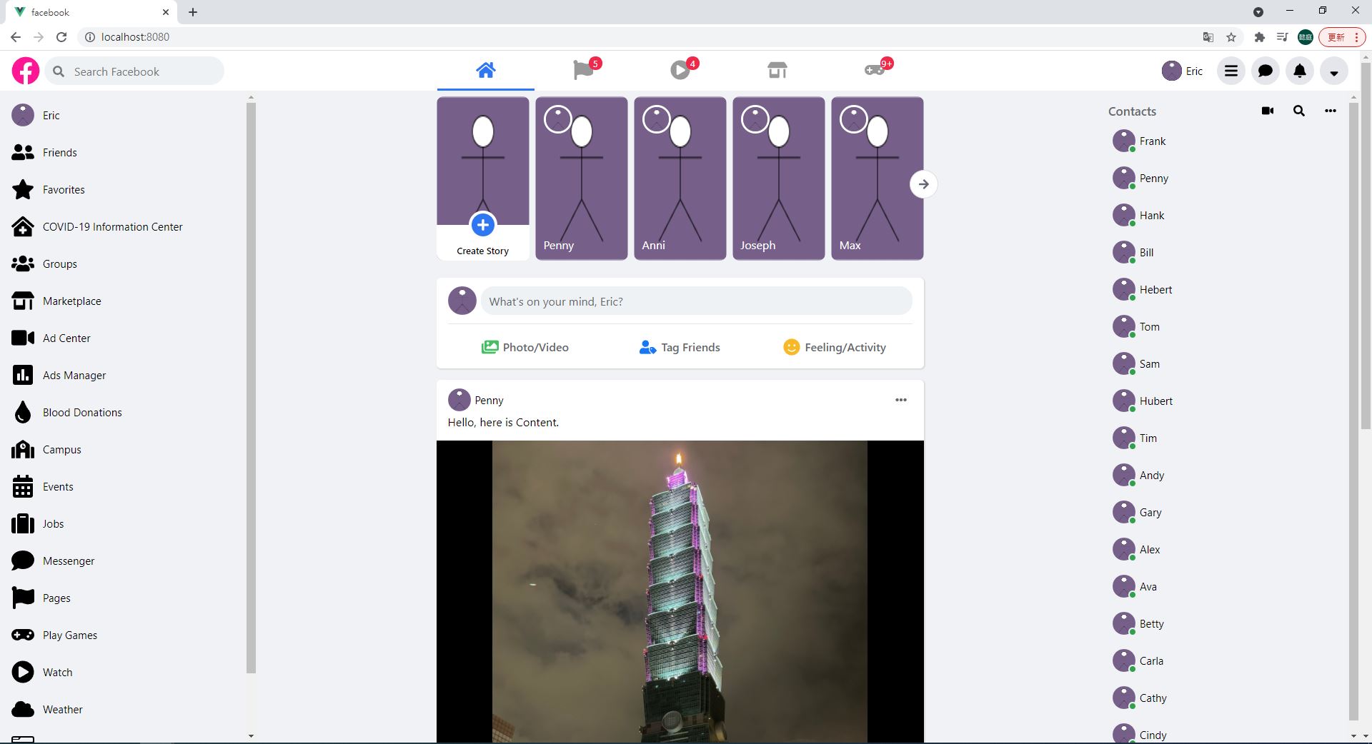 Github Yitingleefacebook Clone Use Vue And Vuex To Build A Facebook Clone