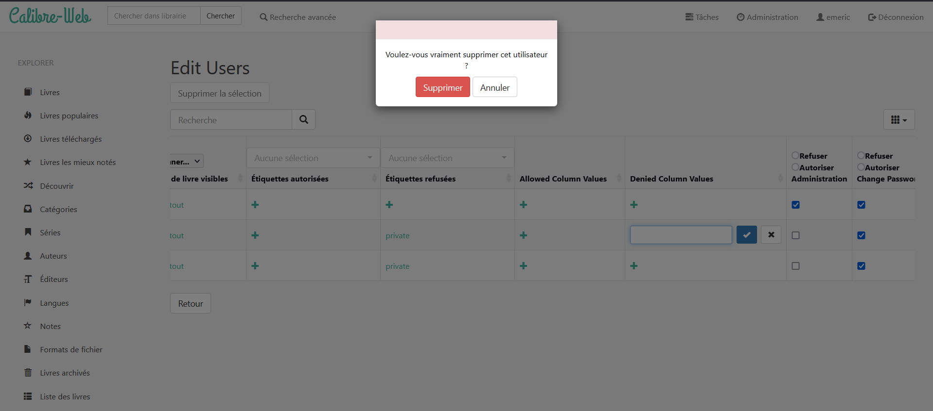 Impossible To Set Denied Column Value From User Table · Issue 2537 · Janeczkucalibre Web · Github