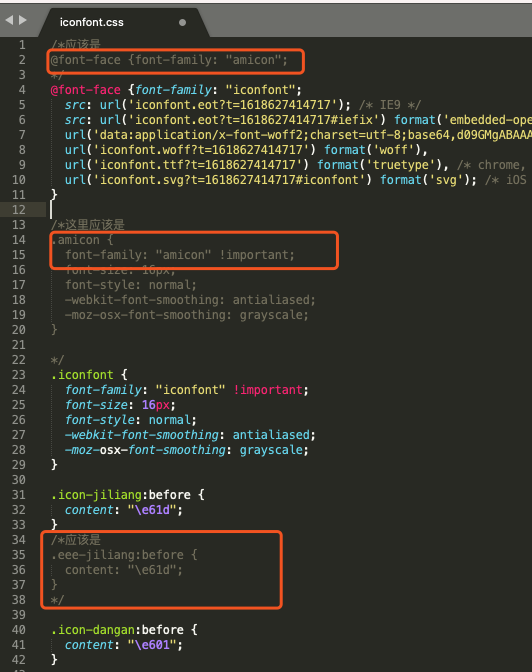 项目自定义FontClass/Symbol和Font Family后，下载的代码css中仍然是font-family: "iconfont"，css前缀仍然是icon- · Issue ...