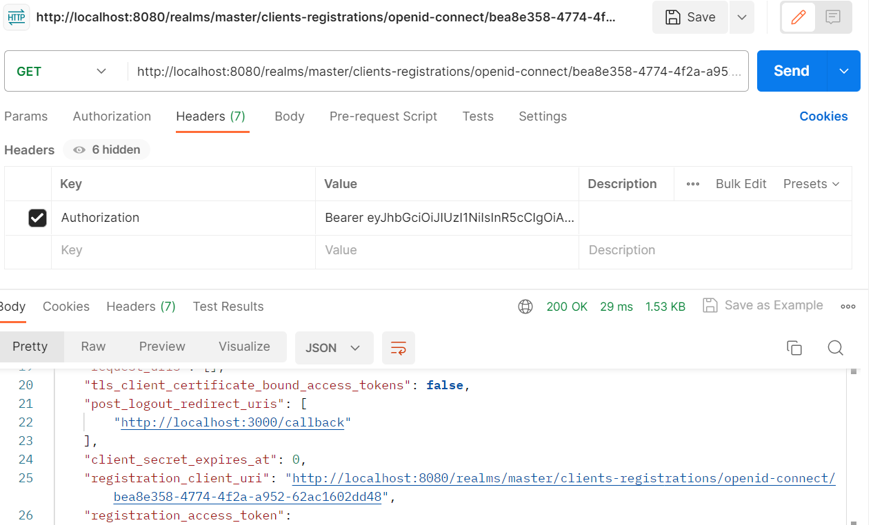 Realm client update via PUT returns invalid registration_client_uri with duplicated client ID in ...