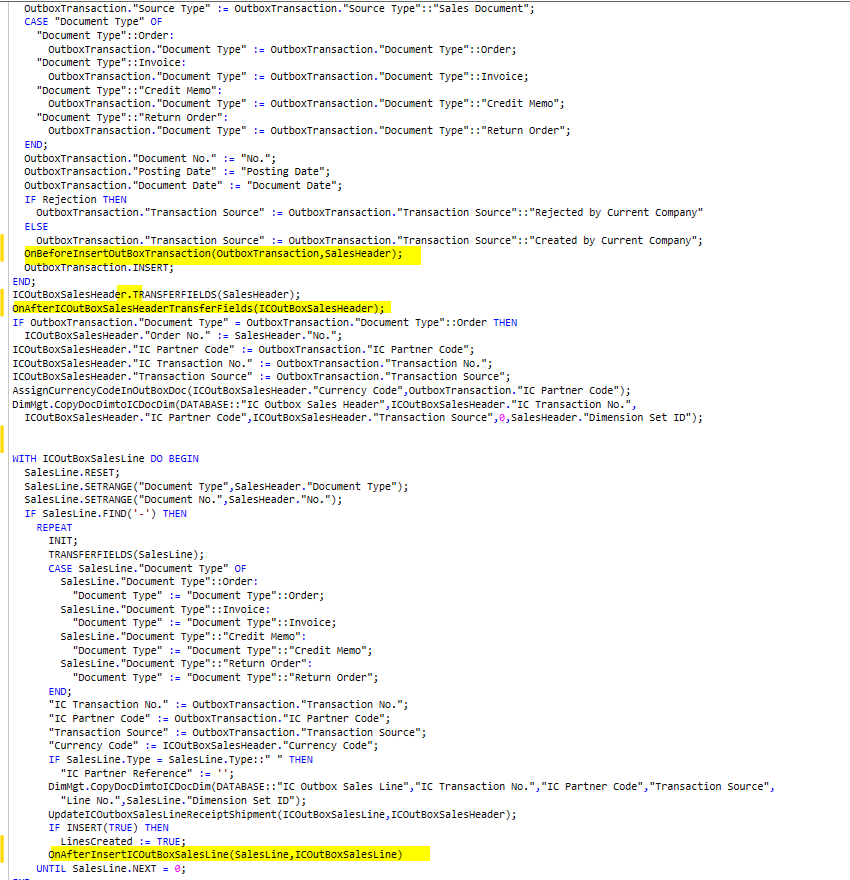 Event Request Codeunit 427 Icinboxoutbboxmgt Createoutboxsalesdoctrans · Issue 1470
