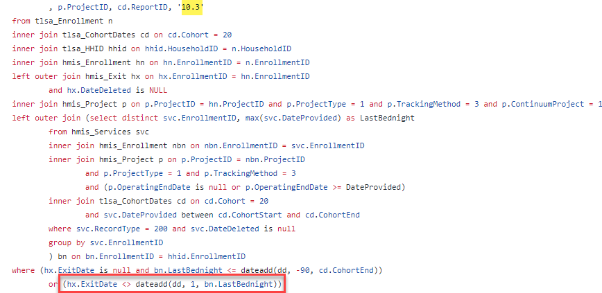 Step 10.3: Issue in Sample Code · Issue #743 · HMIS/LSASampleCode · GitHub