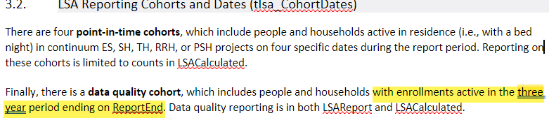 Spec: Section 3.2 - should 3 year period be removed? · Issue #925 · HMIS/LSASampleCode · GitHub