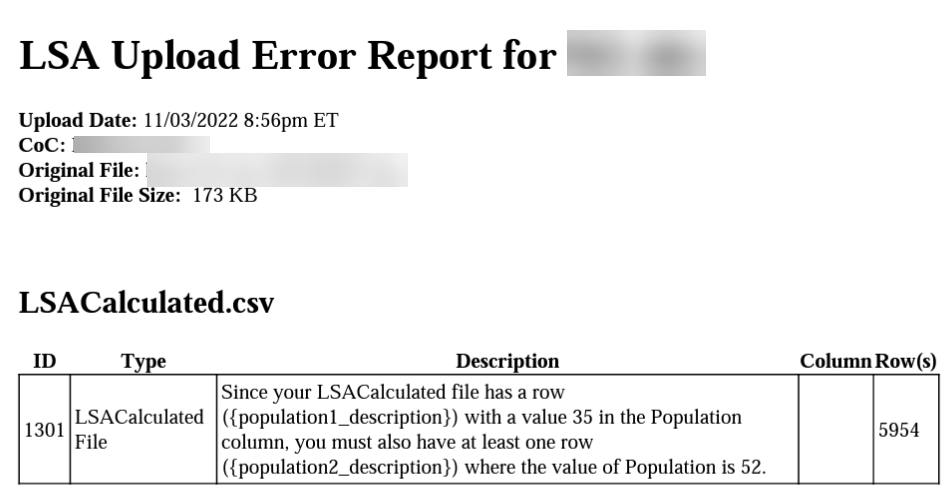 New LSA Sandbox site: Upload Error · Issue #1007 · HMIS/LSASampleCode · GitHub