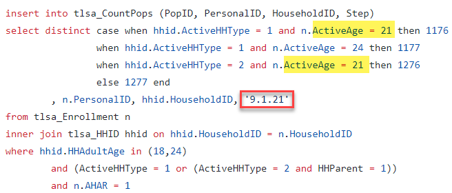 Spec issue: tlsa_Enrollment.ActiveAge = 18 for PopID 1176, 1276 · Issue #1018 · HMIS ...