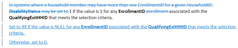Spec and Sample Code: Section 7.4 DisabilityStatus logic for LSAExit · Issue #1153 · HMIS ...