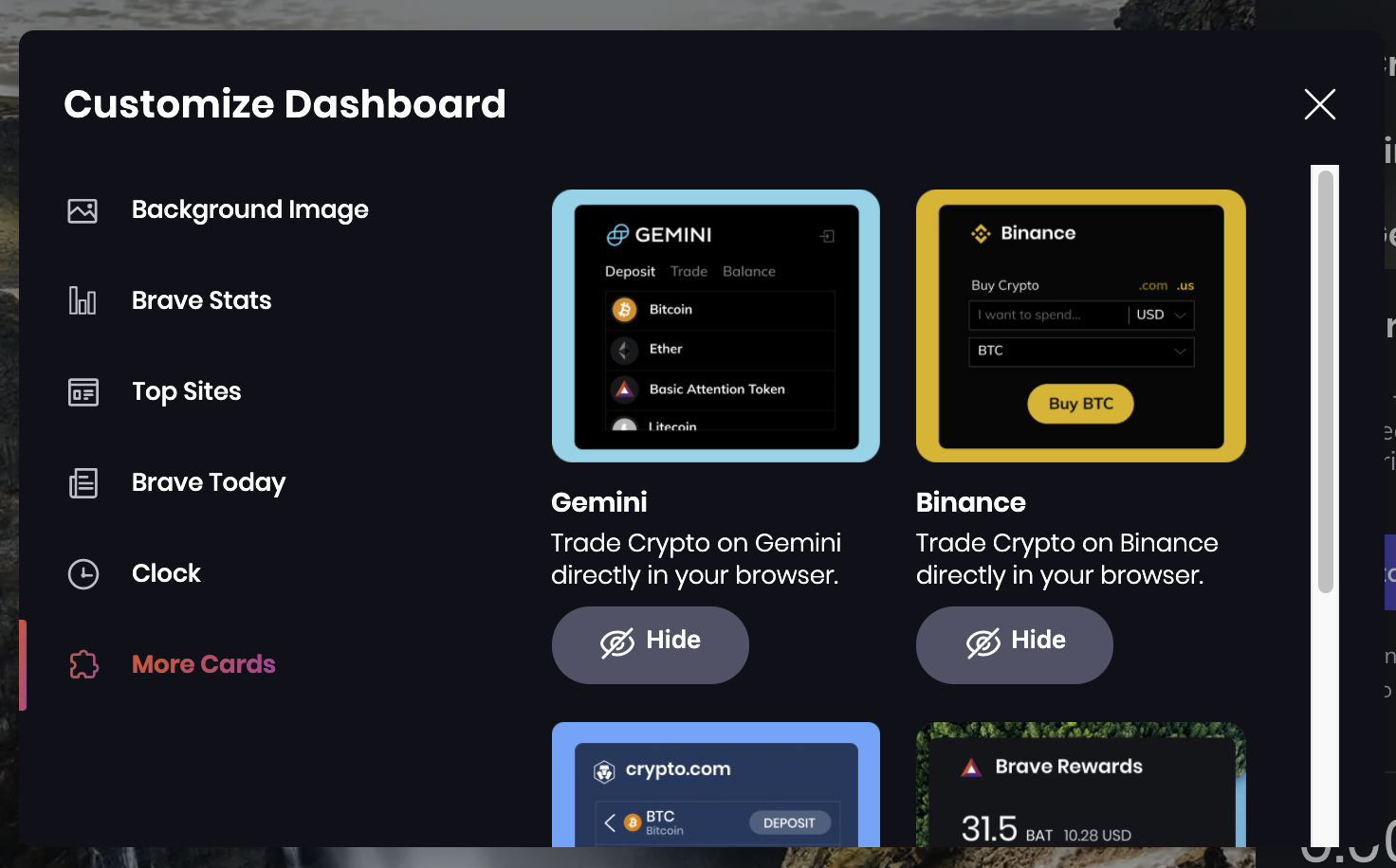 Scroll bars overlap widget cards in Customize Dashboard modal · Issue ...