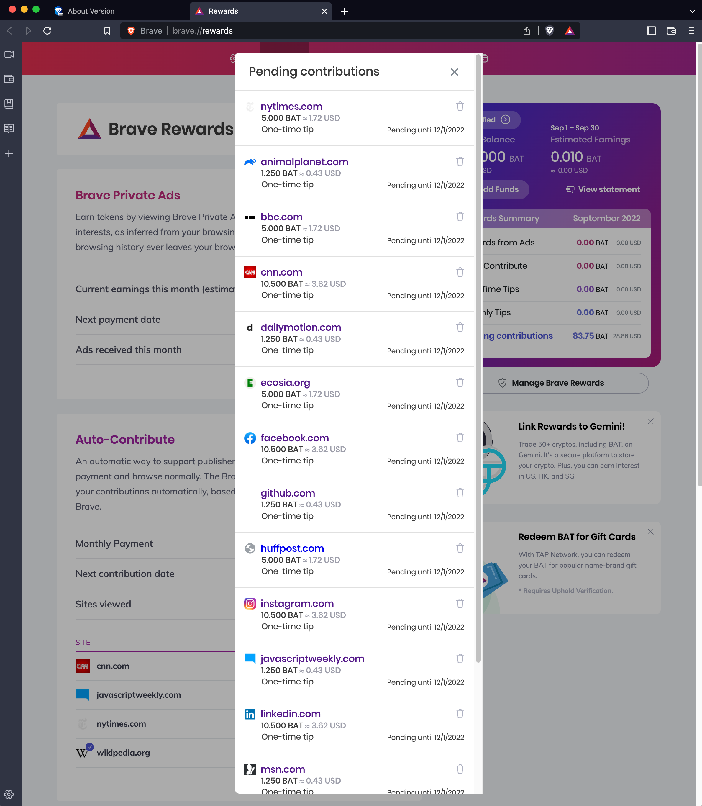 odd display (scroll bar related) on pending contributions modal · Issue #24982 · brave/brave ...