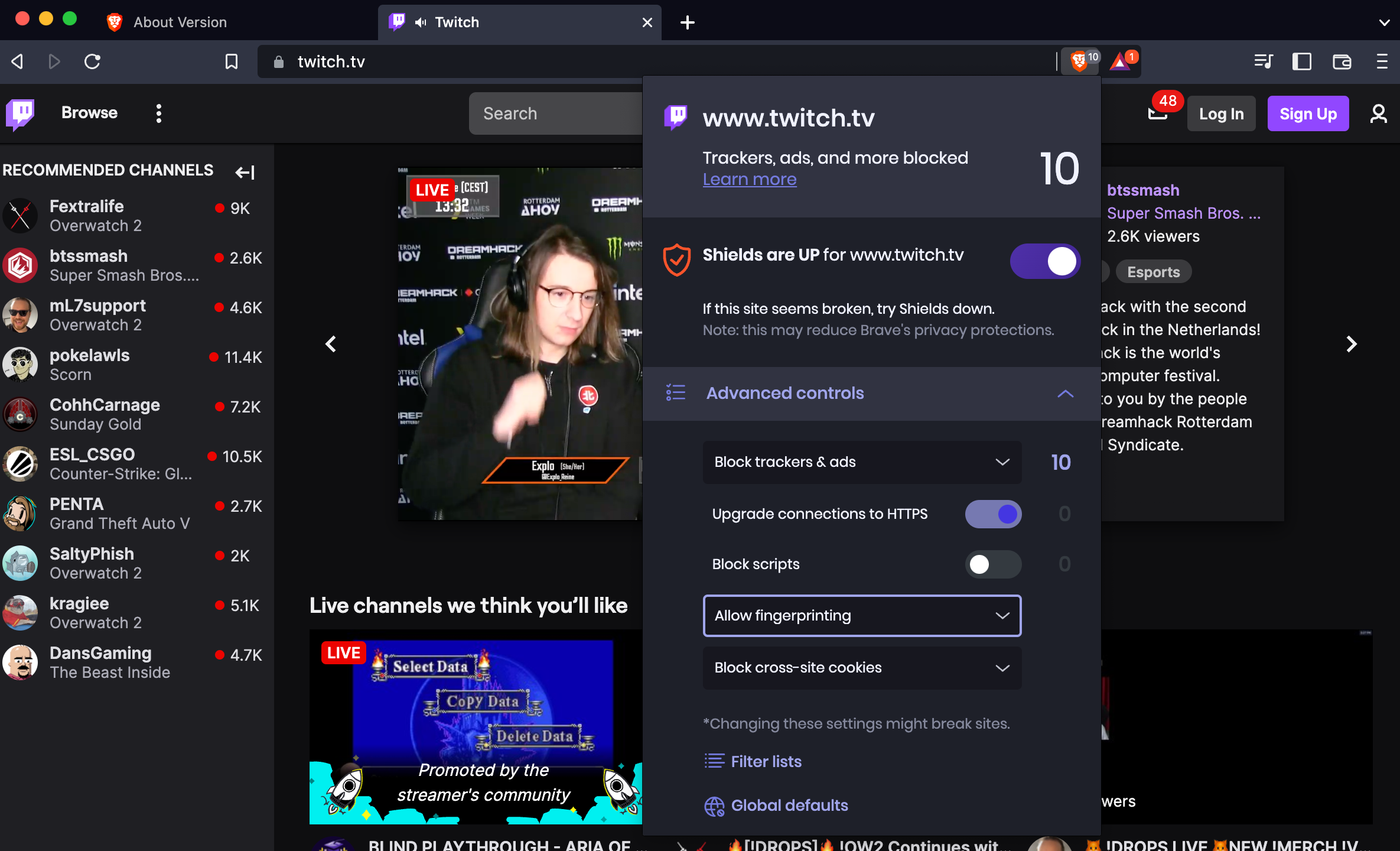 Fingerprint upgrade broke youtube.com (forces aggressive fingerprint blocking). Migration ...