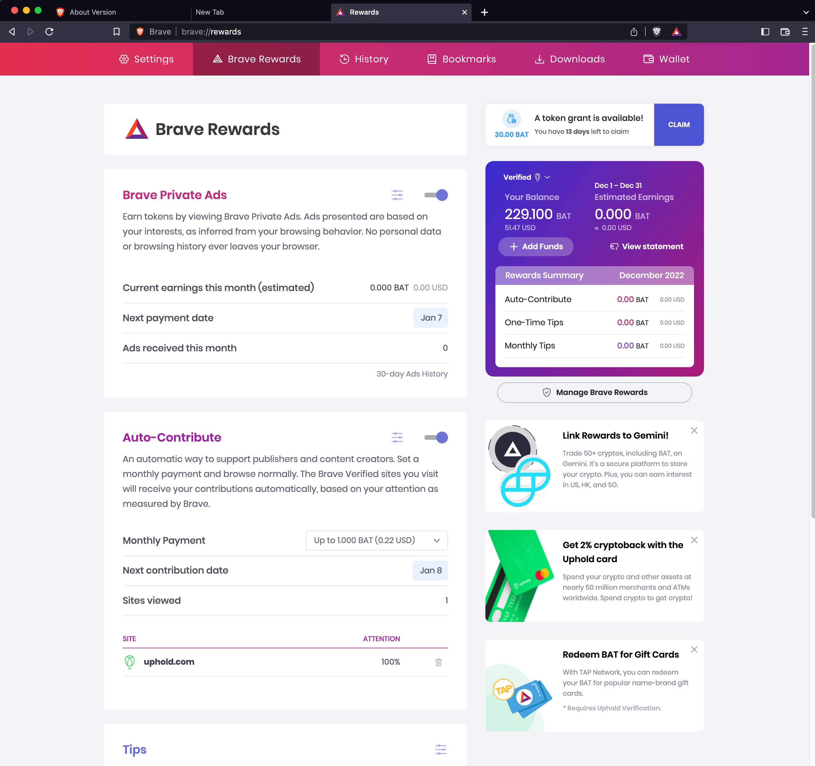 Add promo card for Brave Creators (`creators.brave.com`) on Brave Rewards settings page · Issue ...