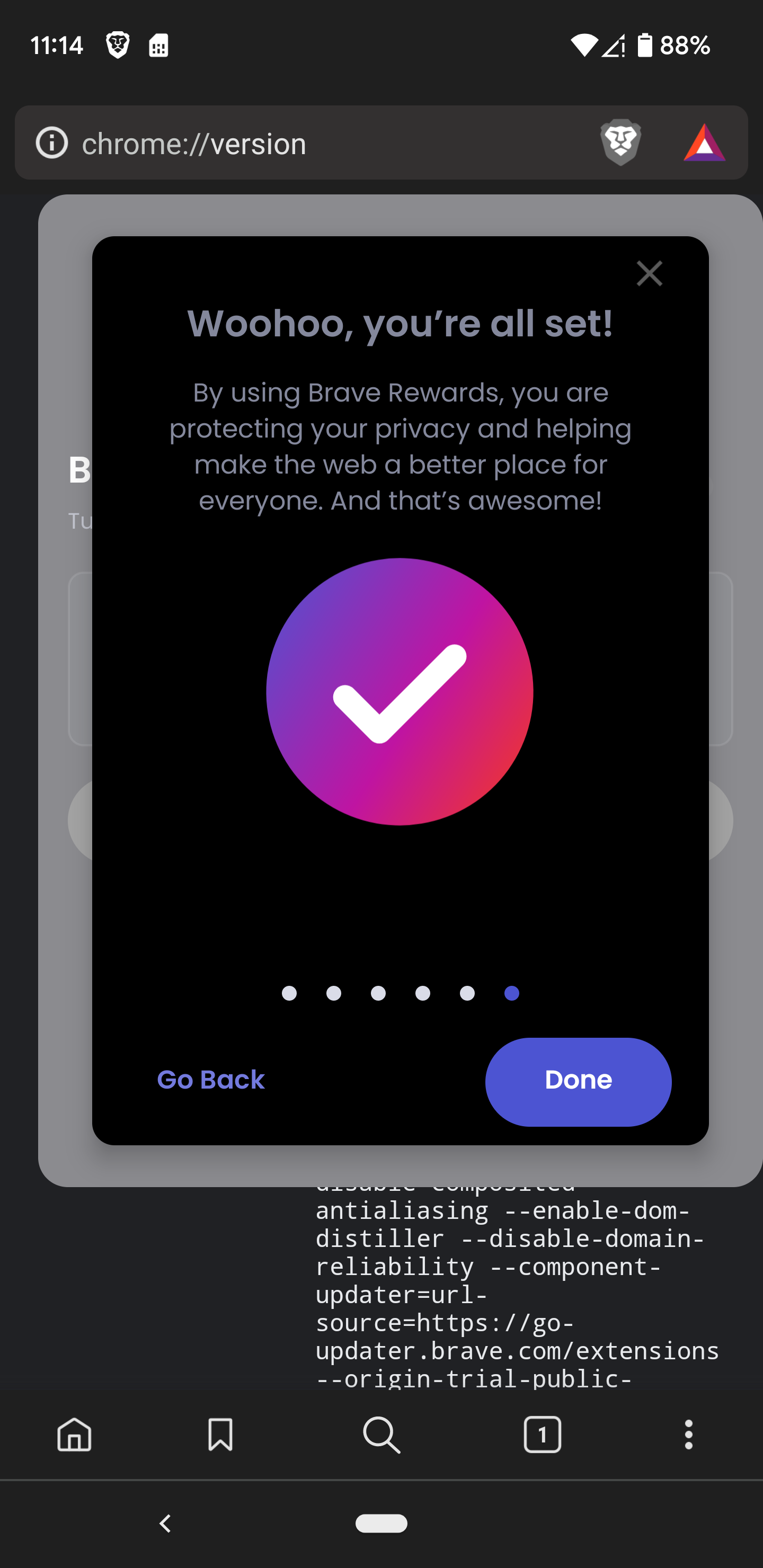 [Android] Match onboarding flow to desktop's when skipping Rewards ...