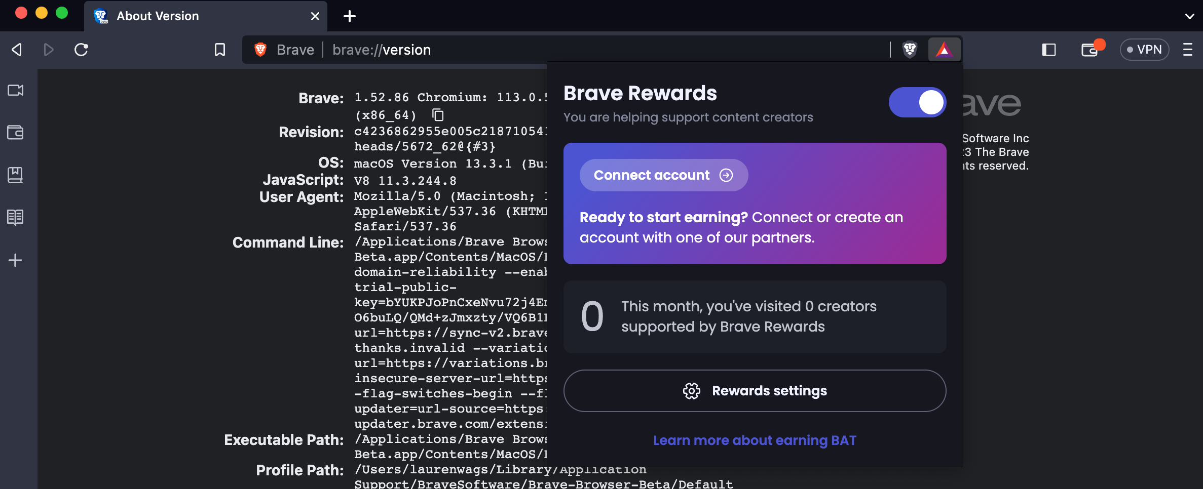 Simplify text on non-connected Brave Rewards panel and NTP Rewards ...