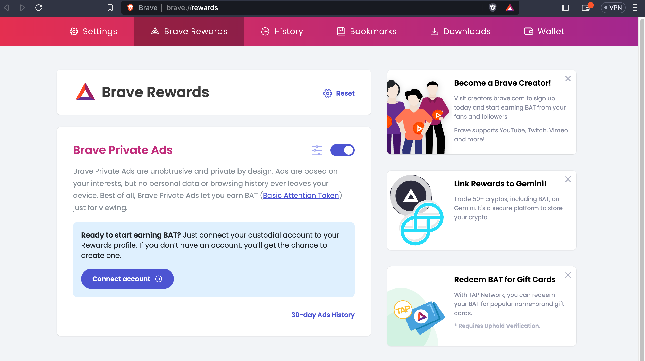 Simplify Text On Non Connected Brave Rewards Panel And Ntp Rewards Widget · Issue 29506 · Brave 