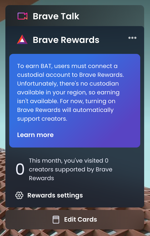 Simplify text on non-connected Brave Rewards panel and NTP Rewards ...