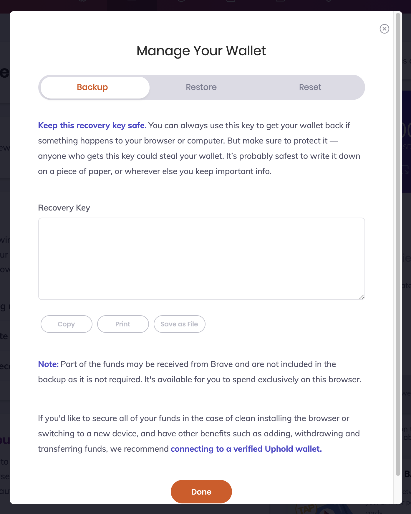 Backup Words No Longer Displayed In Backuprestore Modal · Issue 12274 · Bravebrave Browser