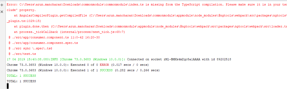 Build Issue During Karma Test Execution Indexts Is Missing From The