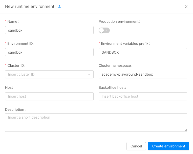Project Settings Environments Env Prefix Of New Environment · Mia Platform Community