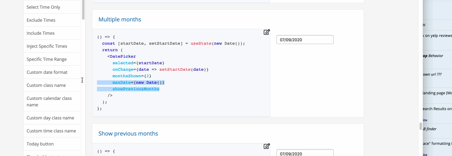 Showpreviousmonths Plus Maxdate Makes Last Month Inaccessible · Issue 2257 · Hacker0x01 React