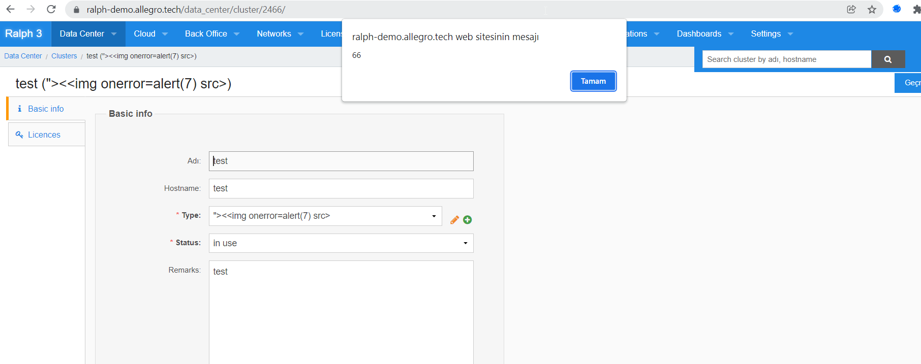 Stored cross site scripting in cluster field values via value and choice name · Issue #3694 ...