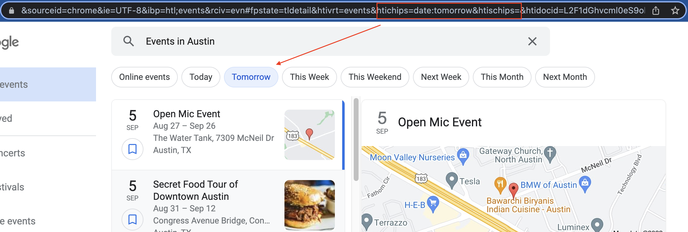 [Google Events API] Allow users to filter results by the time of events ...