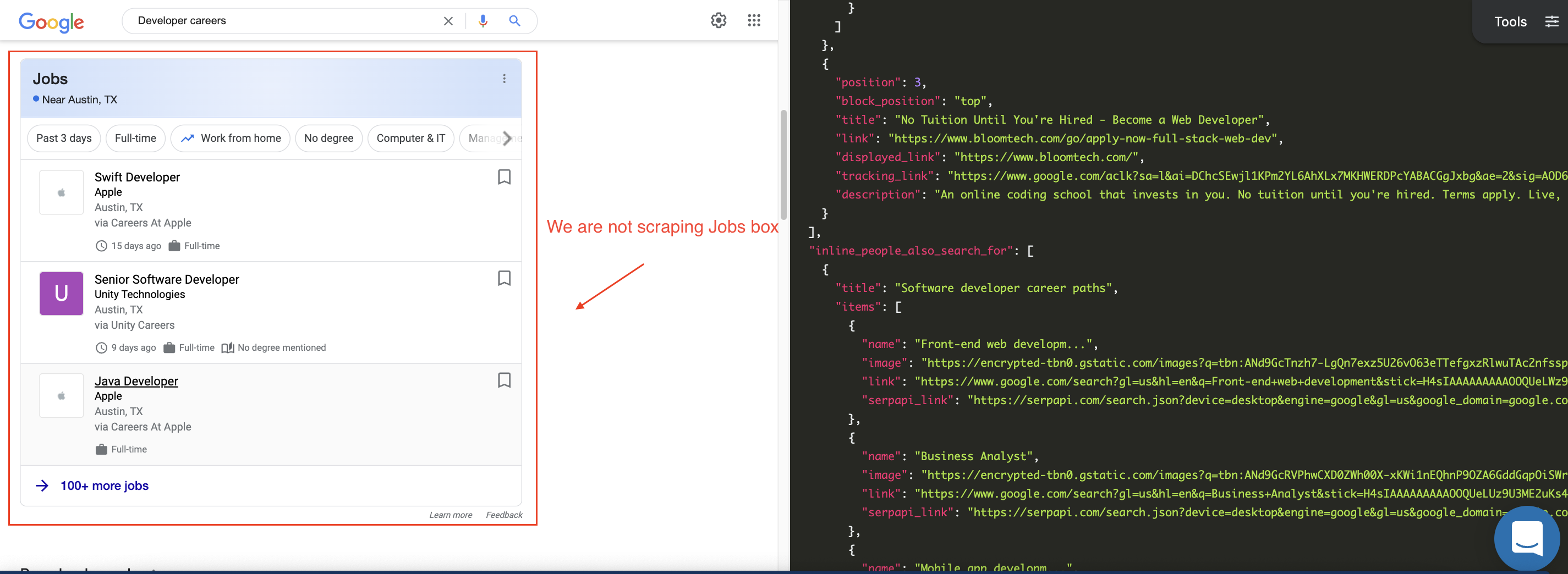 [Google Search API] Scrape Jobs box from Google search results · Issue #310 · serpapi/public ...
