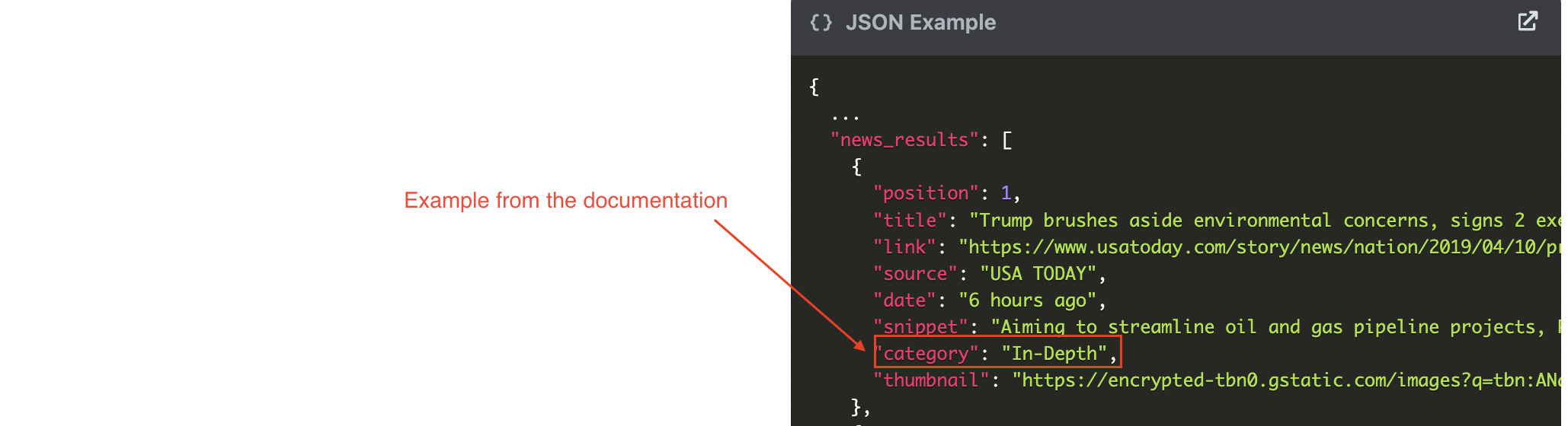[Google News Results API] `category` is not returned in JSON response · Issue #487 · serpapi ...