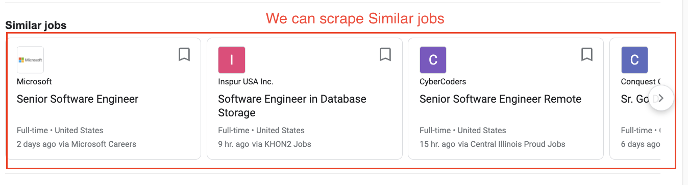 [Google Jobs Listing API] Scrape Job highlights, Similar jobs and Company links. Fix `ratings ...