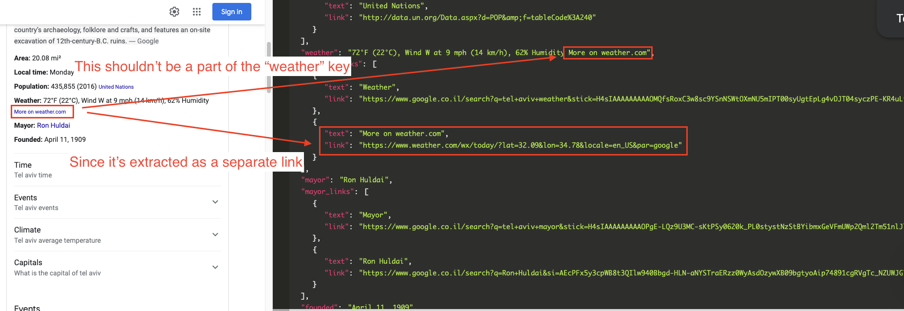 [Google Search API] Remove link's title from the `weather` value in `knowledge_graph` · Issue ...