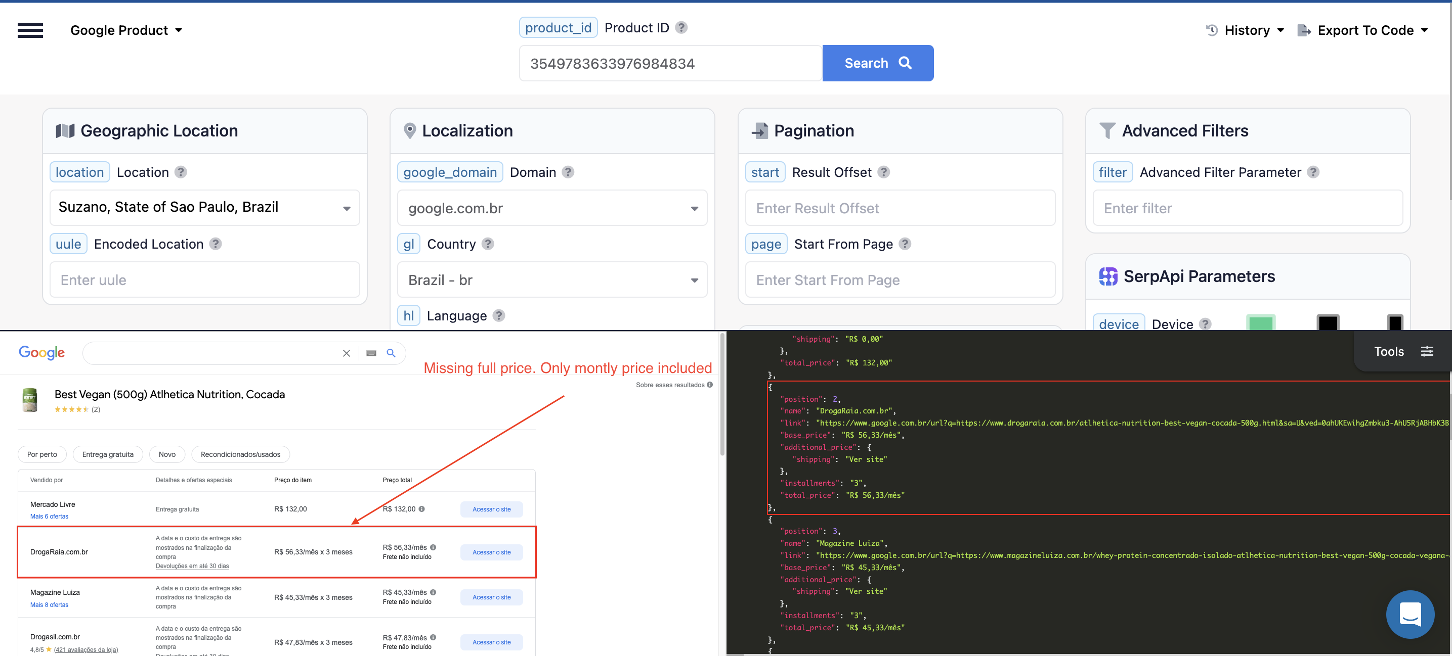 [Google Product API] Full prices are not displayed · Issue #847 · serpapi/public-roadmap · GitHub