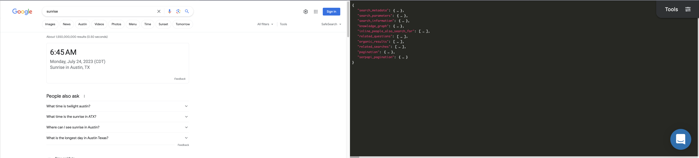[Google Search API] Support sunrise/sunset `answer_box` · Issue #1007 ...