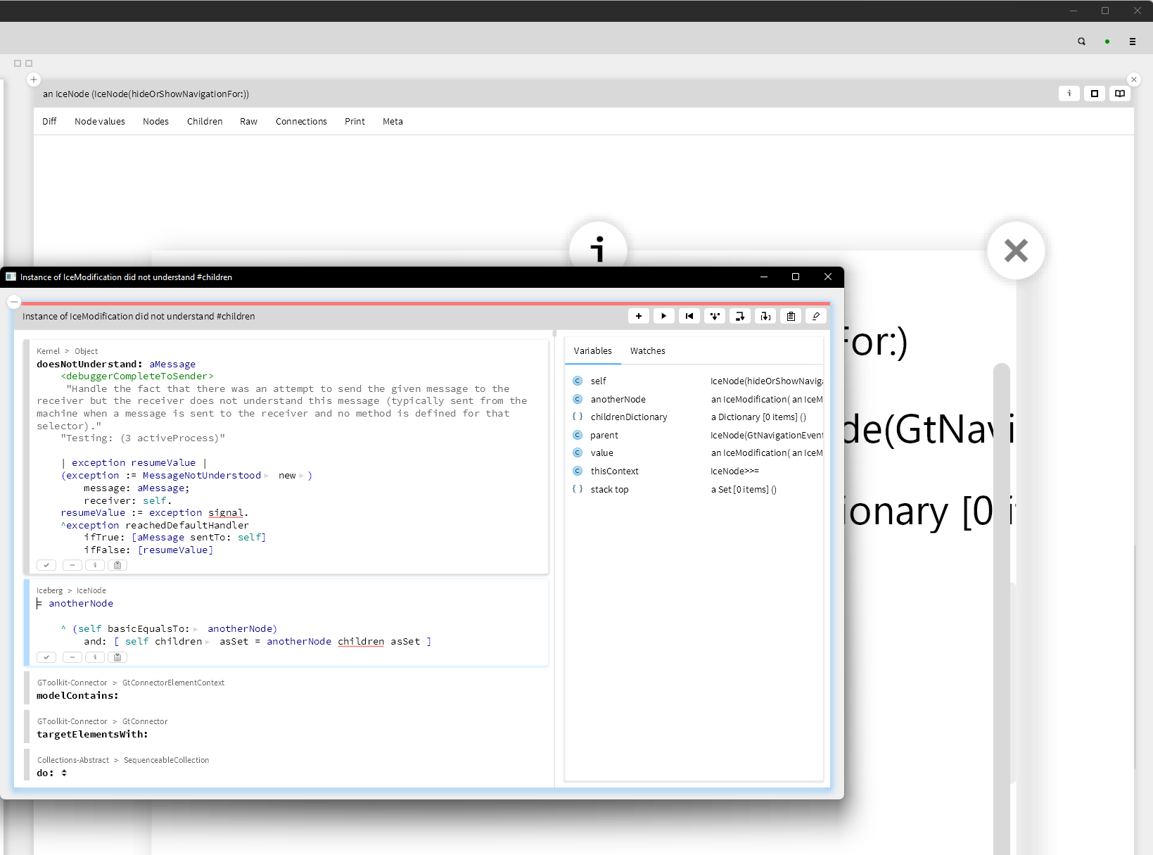 Clicking on "Connections" tab of an IceNode gives DNU · Issue #2569 · feenkcom/gtoolkit · GitHub